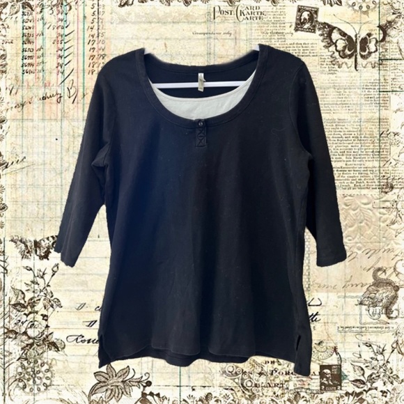 White Stag | Tops | Alt Black White Collar Shirt | Poshmark